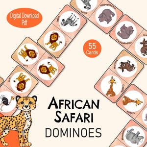 Safari Animal Dominoes – A Printable African Wildlife Matching Game for ...