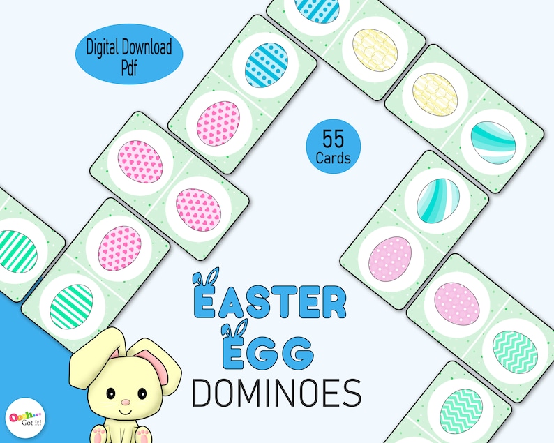 Easter Egg Matching Game, Printable Picture Dominoes, a Easy, Last ...