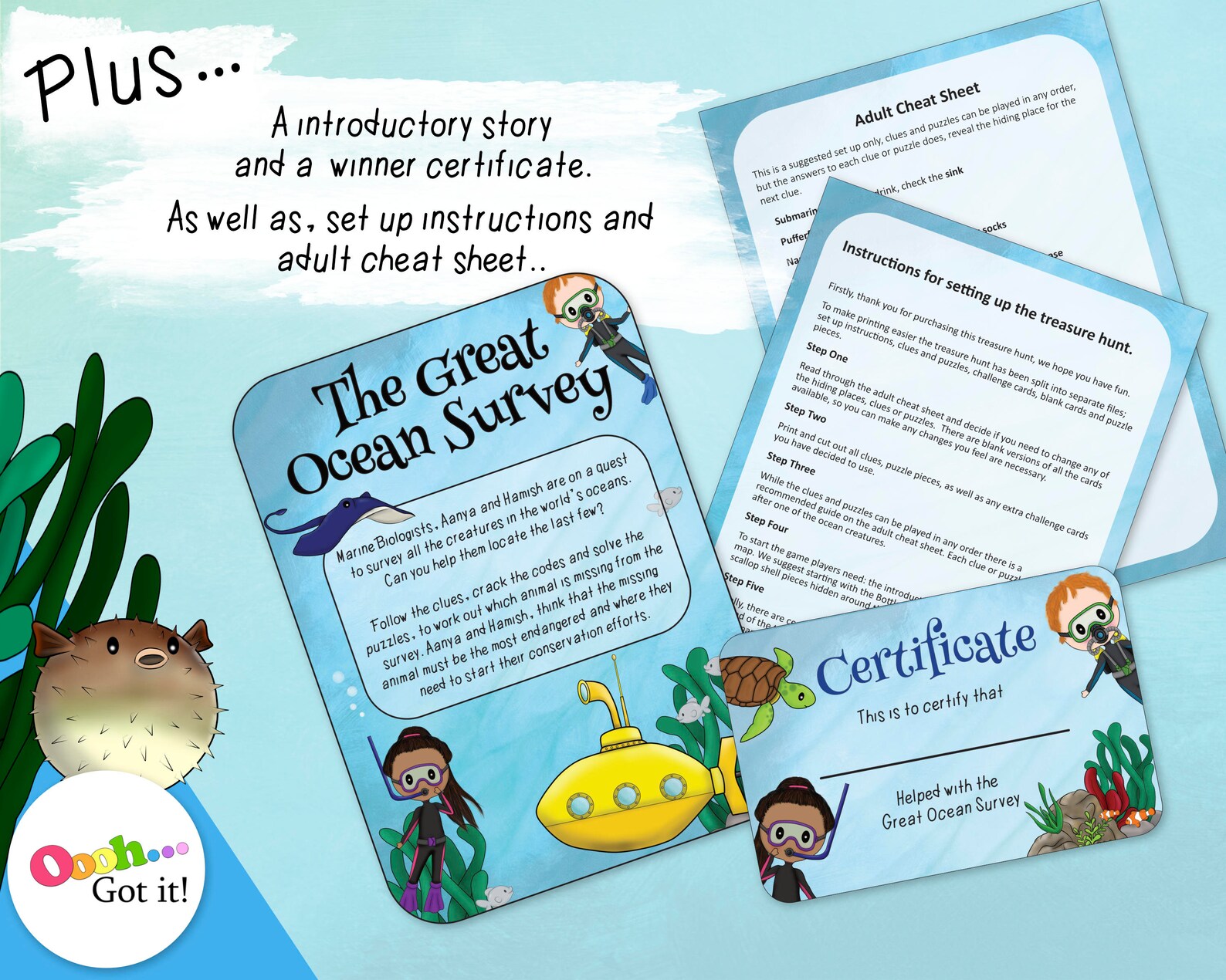 Under the Sea Treasure Hunt a Printable Indoor Scavenger - Etsy