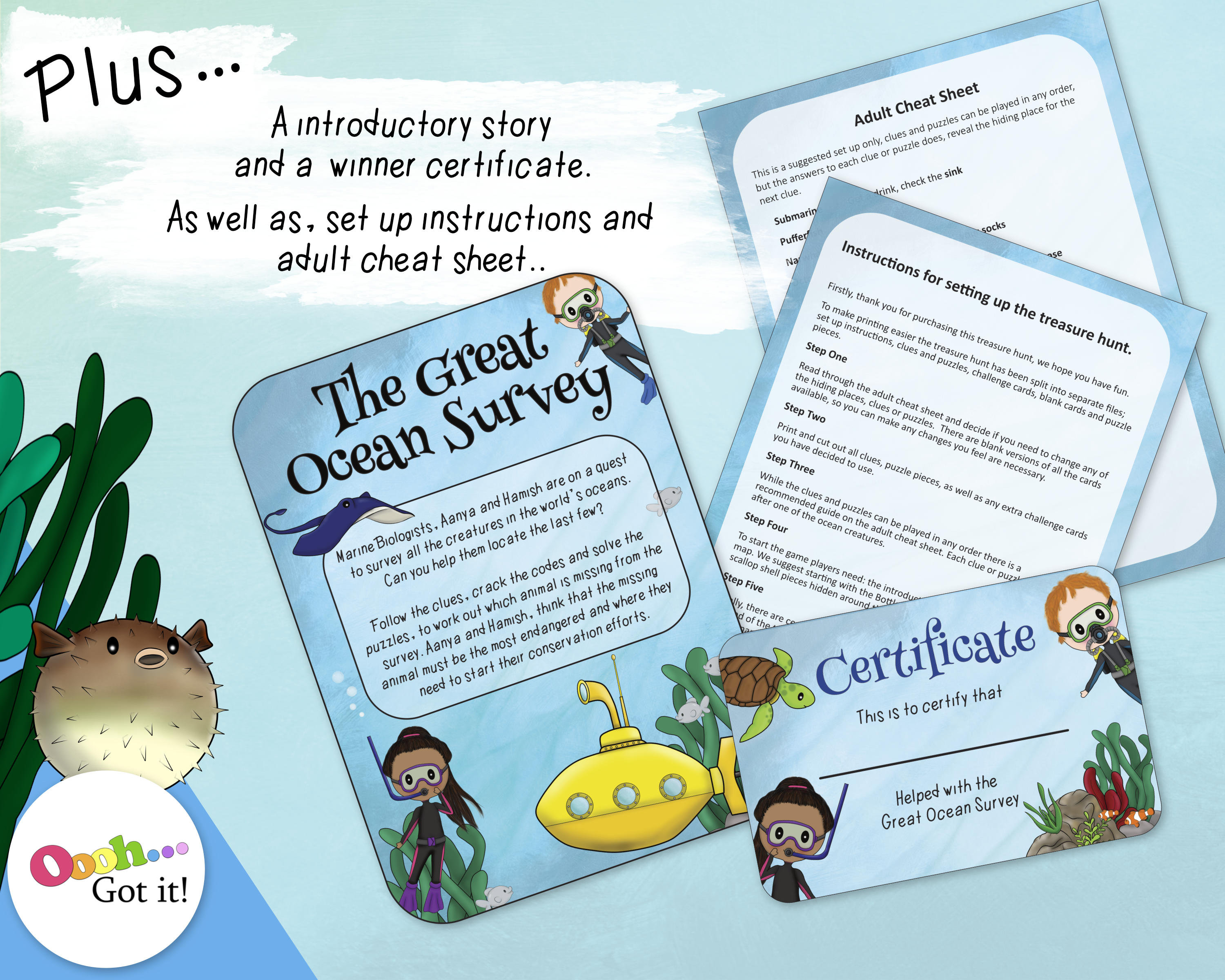 Under the Sea Treasure Hunt a Printable Indoor Scavenger - Etsy UK