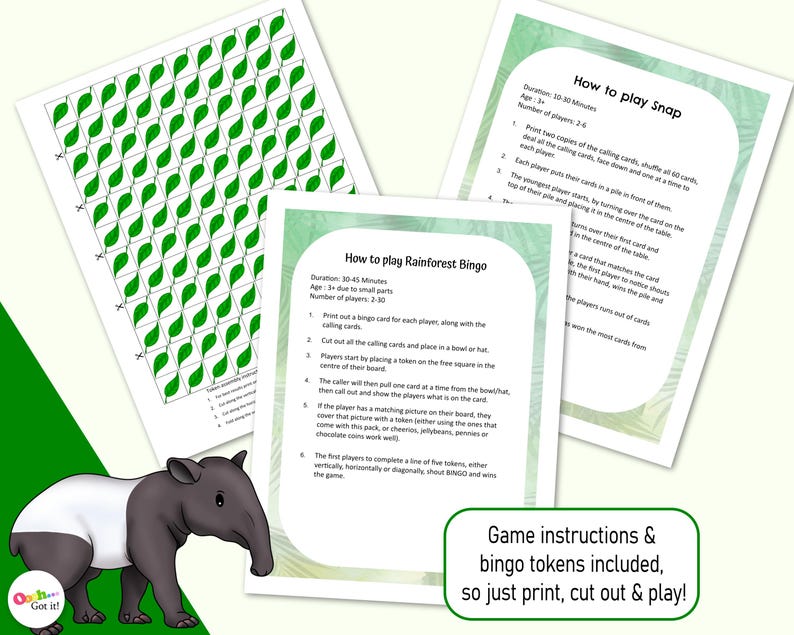 Rainforest Animal Bingo – A Fun Printable Jungle Wildlife Game for Kids ...