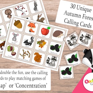 Woodland Animal Bingo Cards a Printable Autumn Forest Game - Etsy