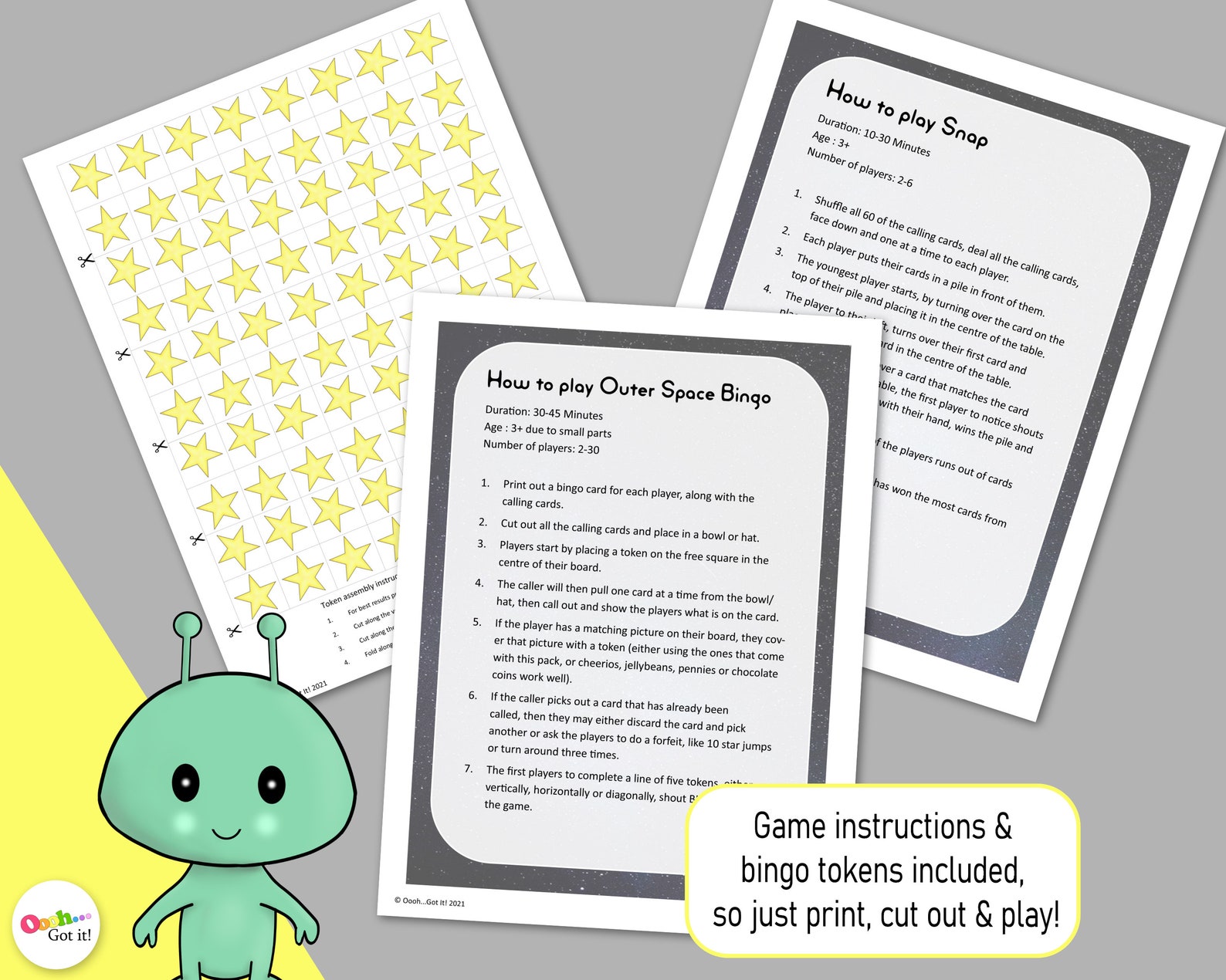Space Bingo Cards a Printable Alien Party Game or Kids Solar - Etsy UK