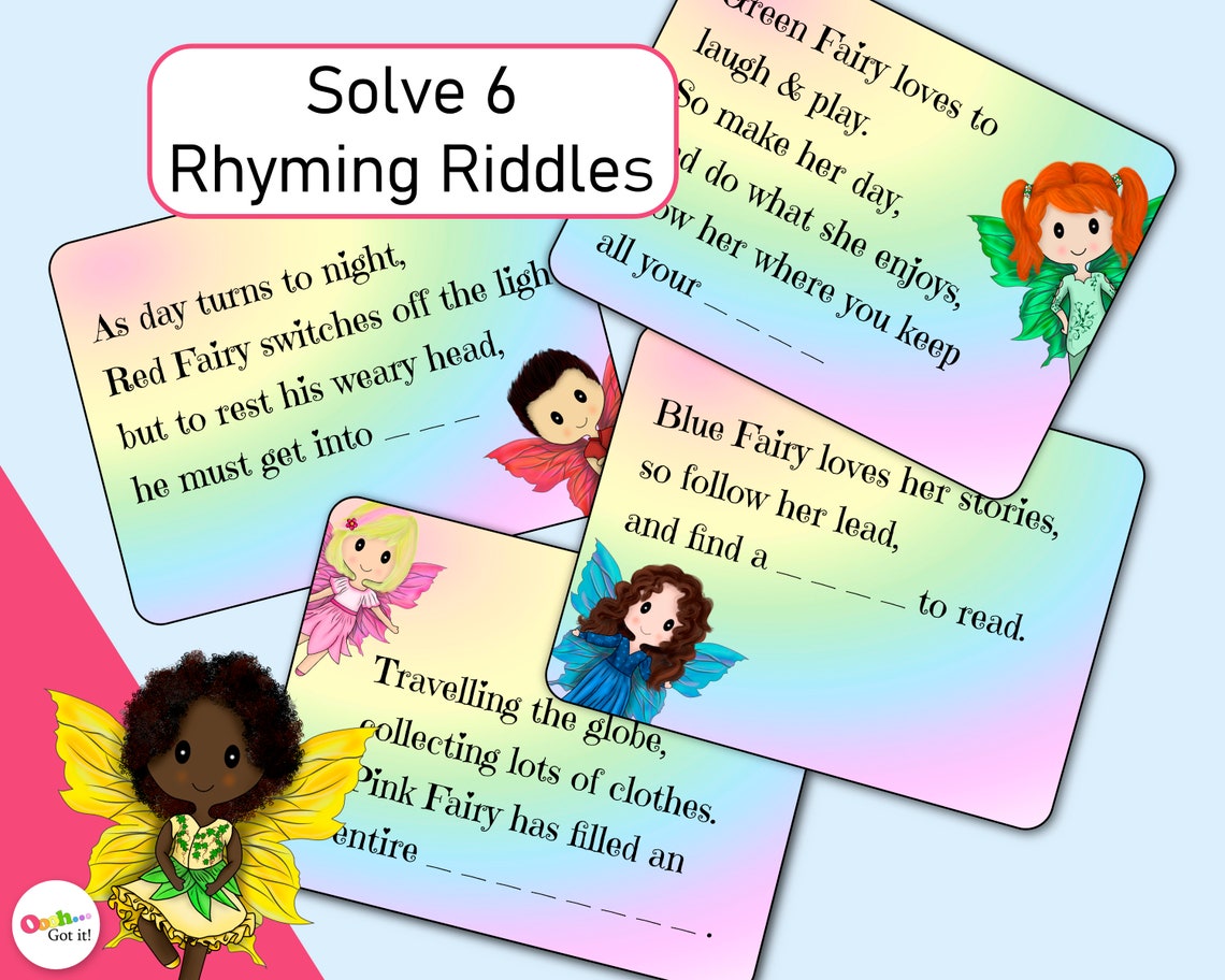 Fairy Treasure Hunt, a Printable, Indoor, Scavenger Hunt With Puzzles ...