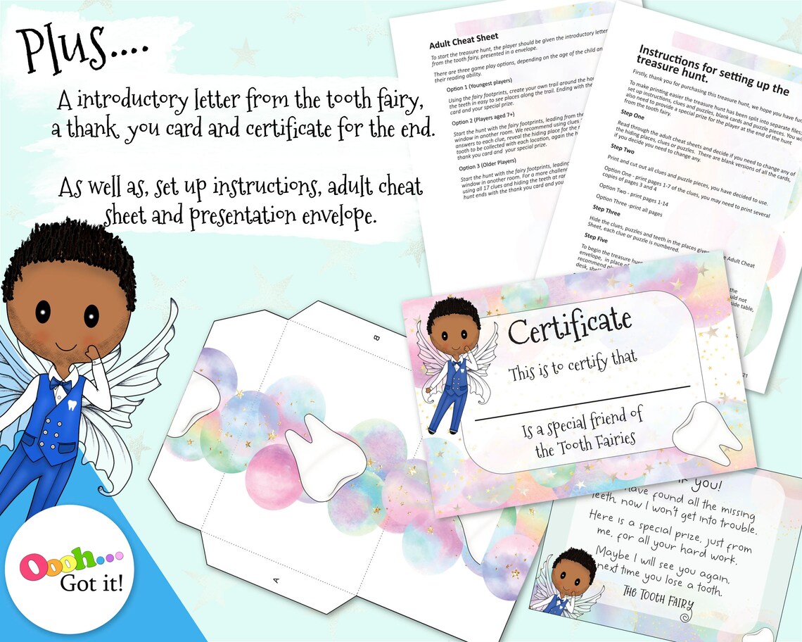 Tooth Fairy Treasure Hunt for Kids Printable Scavenger Hunt - Etsy