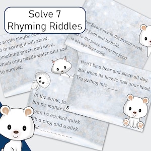 Winter Animals Treasure Hunt, Printable Indoor Arctic Scavenger Hunt ...