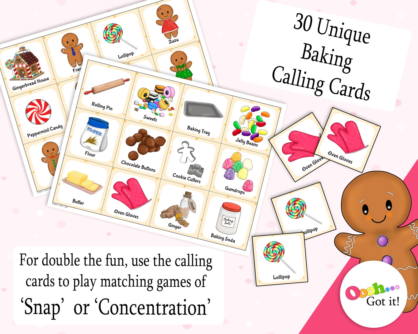 Gingerbread Bakery Bingo a Printable Christmas Baking Party - Etsy