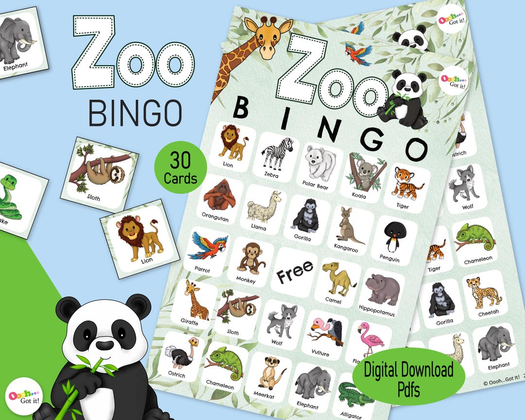 Zoo Animal Bingo – A Fun Printable Wildlife Game for Kids, Perfect for ...
