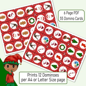Christmas Dominoes, a Printable Game for Christmas Eve, Xmas Party or ...