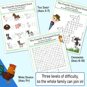 Farm Animal Scavenger Hunt, a Printable Barnyard Picture Treasure Hunt ...