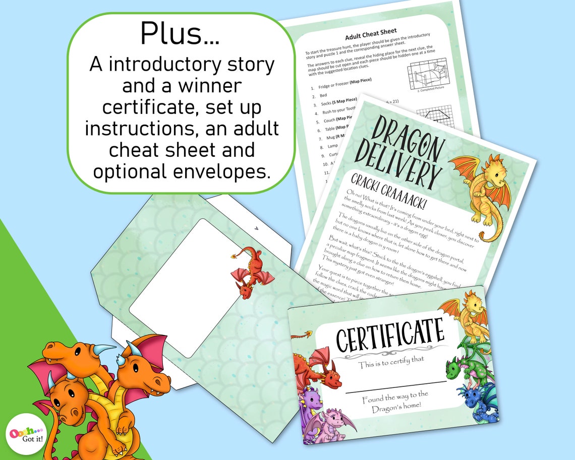 Dragon Treasure Hunt, an Indoor Printable Fantasy Medieval Knight ...