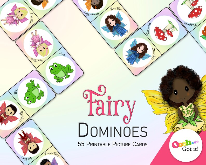 Fairy Dominoes a Printable Rainbow Kids Picture Game for a - Etsy
