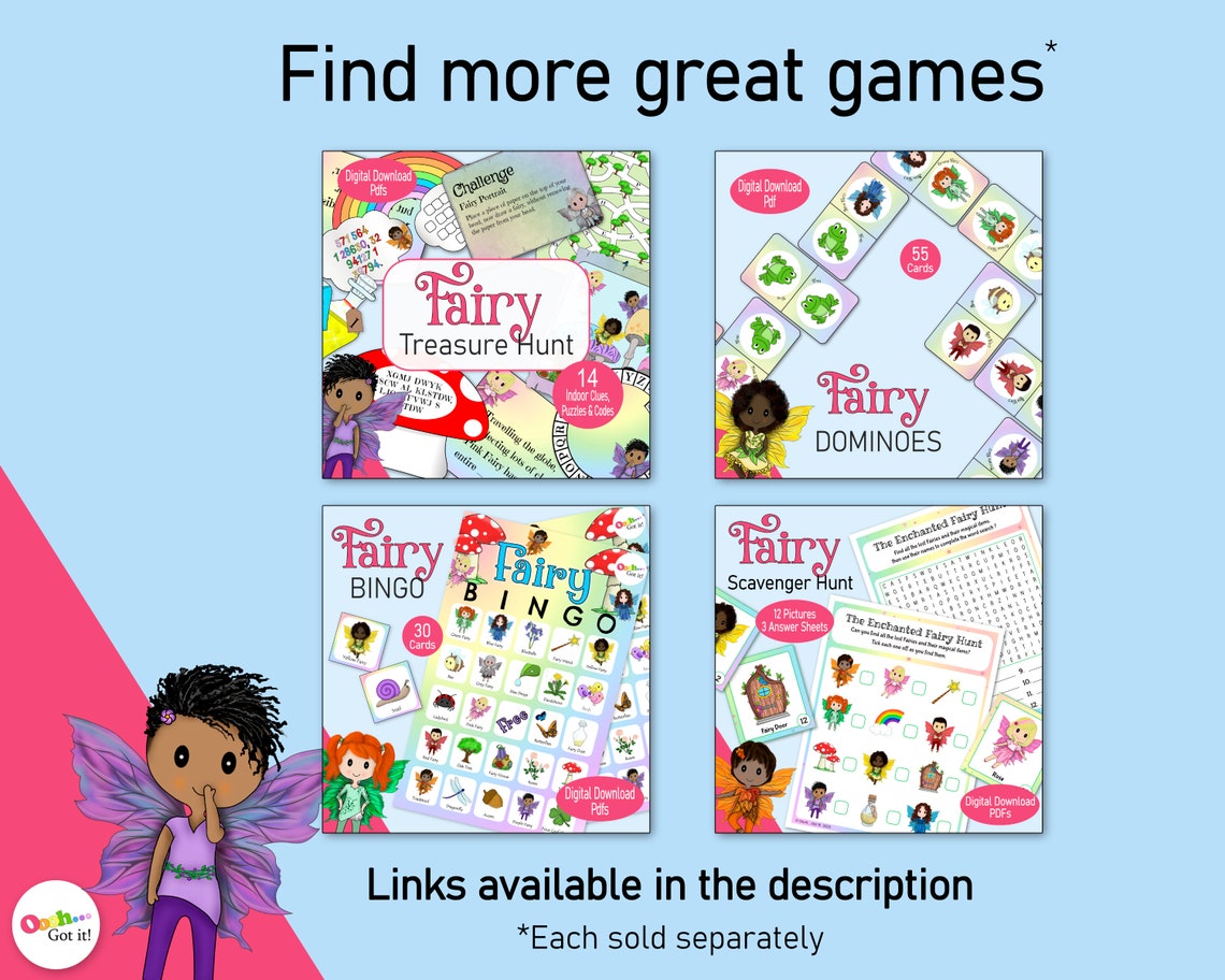 Fairy Memory Cards Game, a Printable Rainbow Picture-matching Travel ...