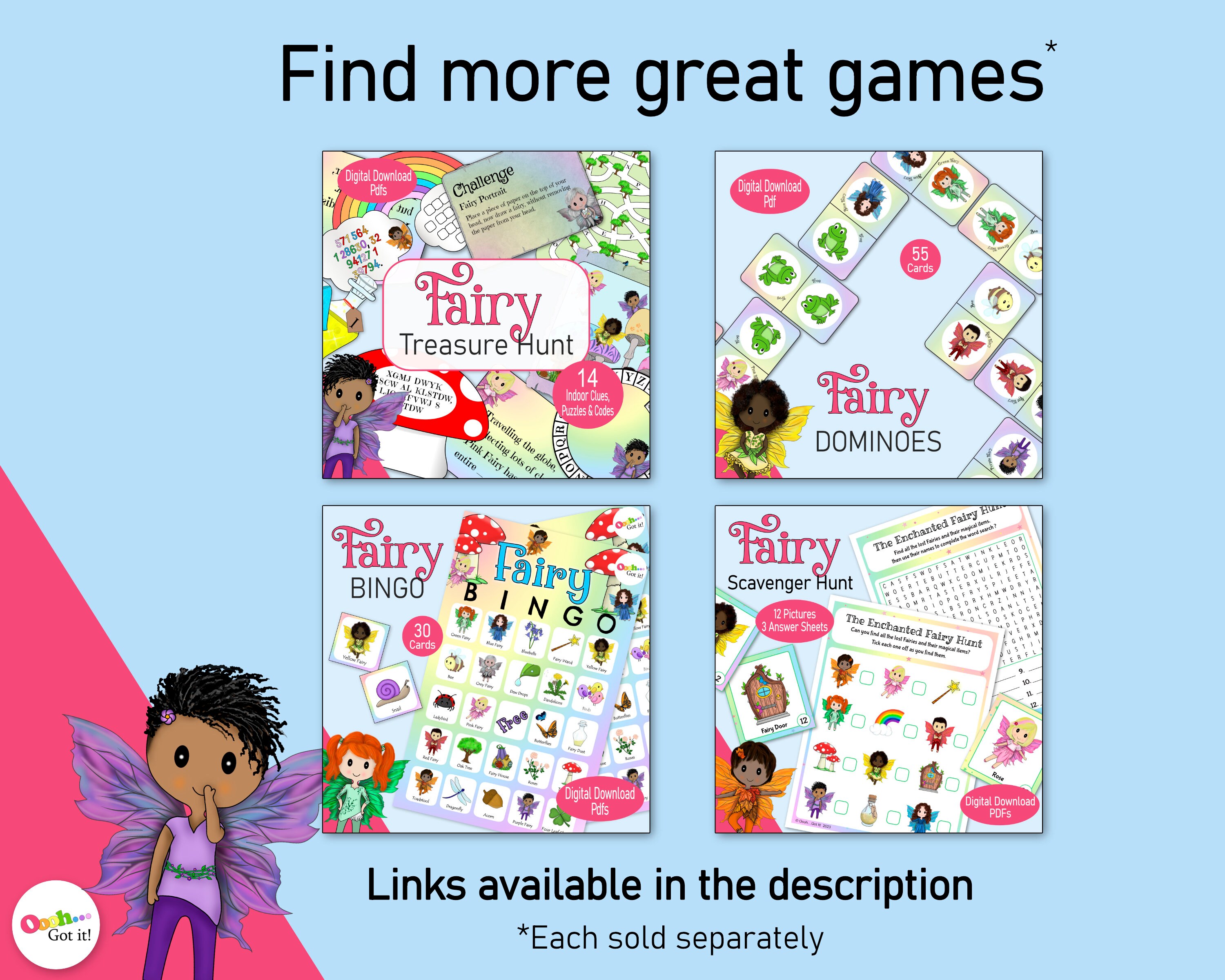 Fairy Memory Cards Game, a Printable Rainbow Picture-matching Travel ...