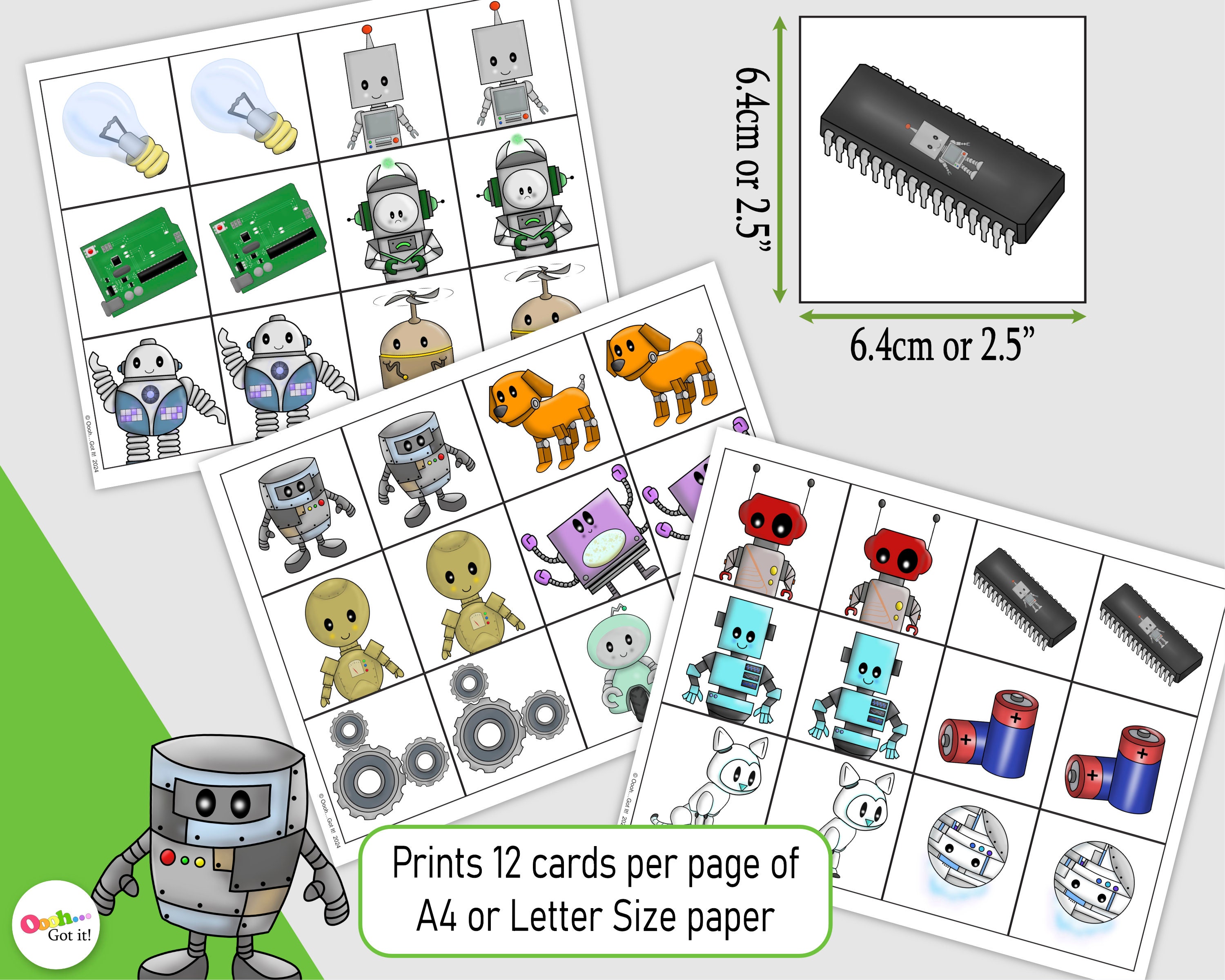 Robot Memory Cards, a Printable Robotic Picture Matching, a Toddler ...