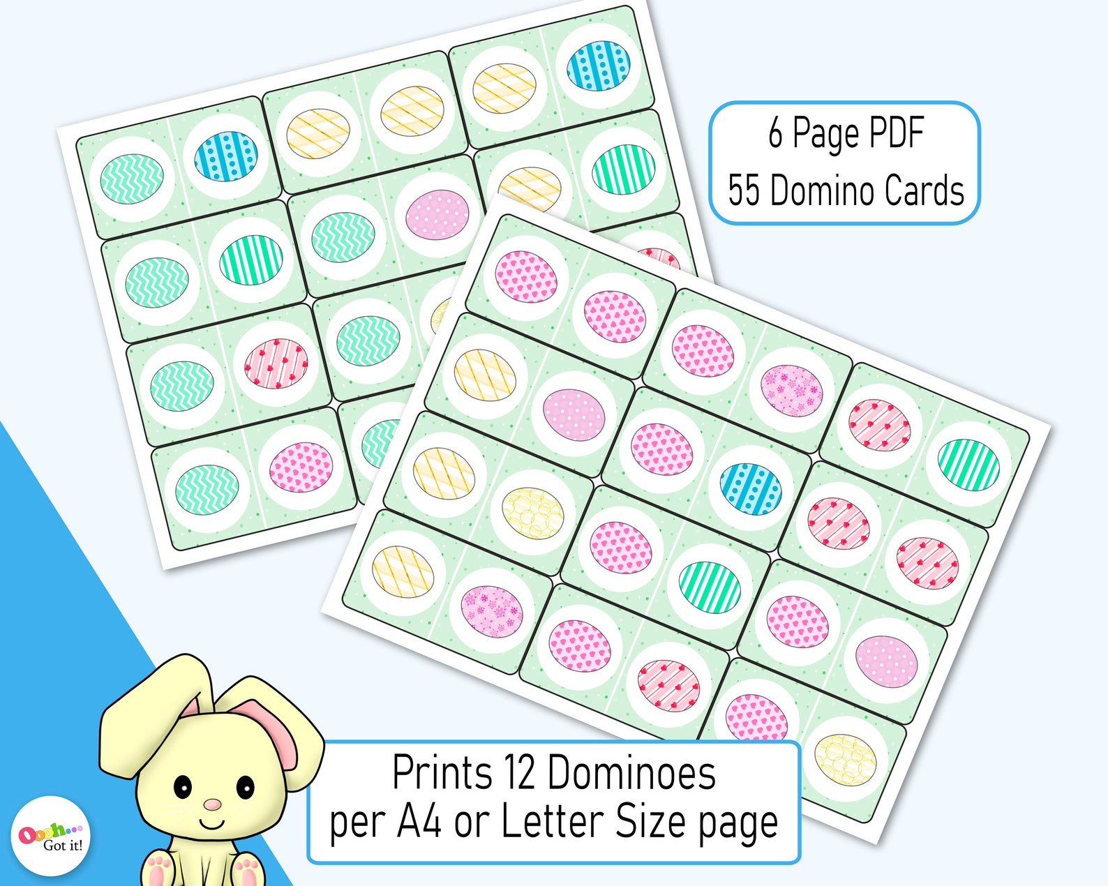 Easter Egg Matching Game, Printable Picture Dominoes, a Easy, Last ...
