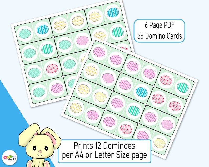 Easter Egg Matching Game, Printable Picture Dominoes, a Easy, Last ...