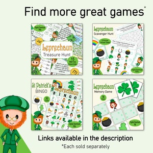 St Patrick's Day a Printable Leprechaun Dominoes Game, a Irish Shamrock ...
