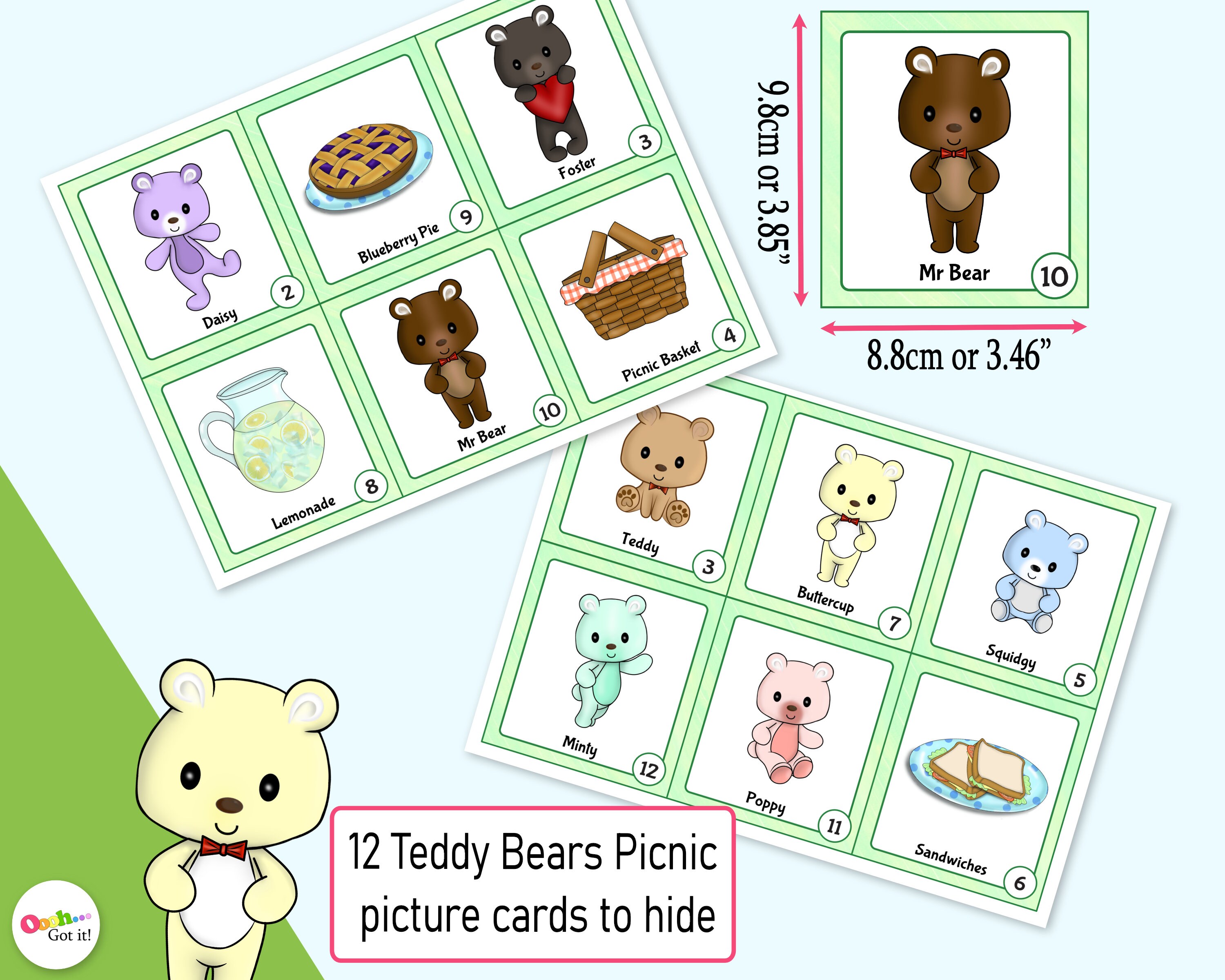 Teddy Bears Picnic Scavenger Hunt, a Printable Picture Matching Family ...