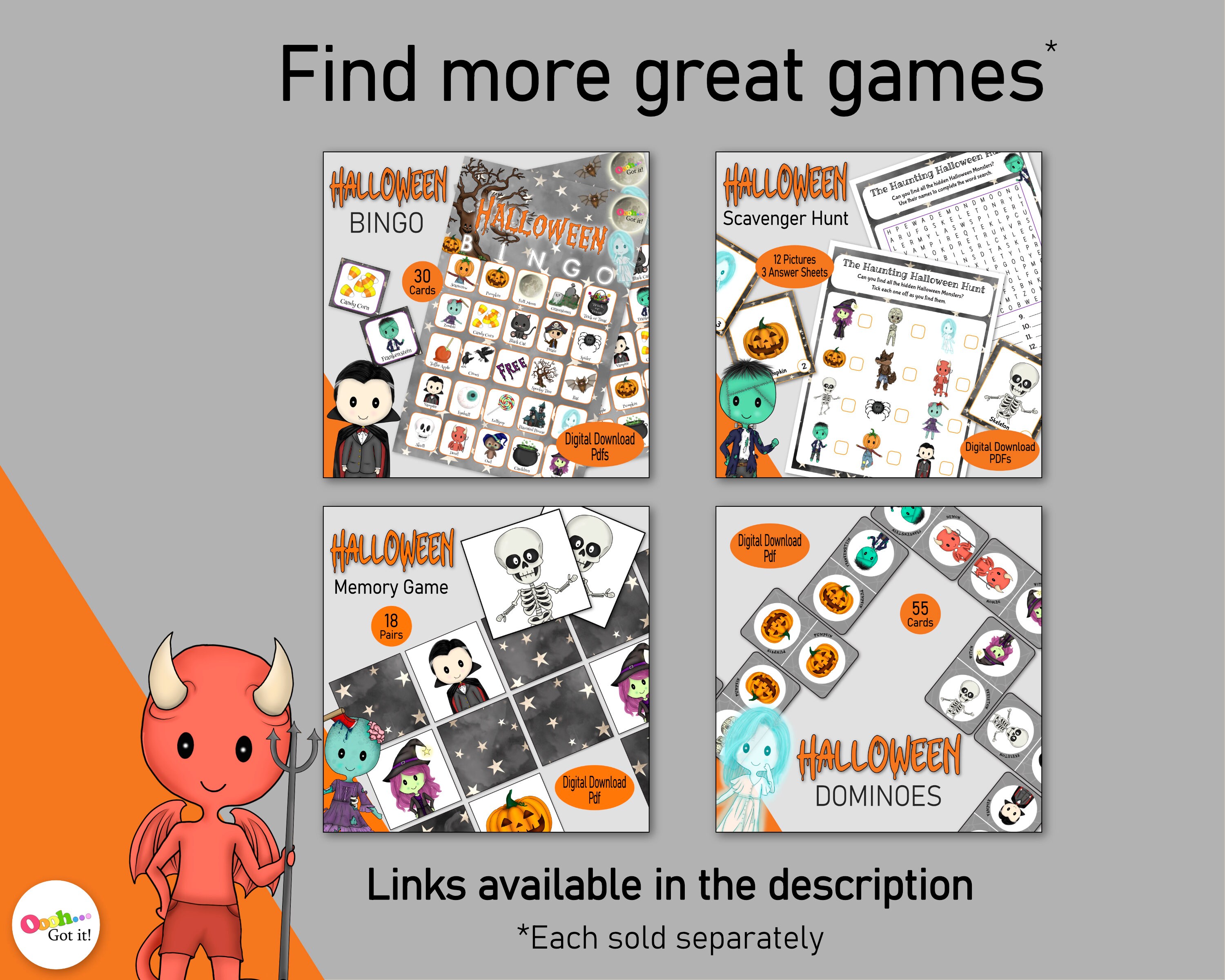 Halloween Treasure Hunt, a Printable Indoor Family Scavenger Hunt, Fun ...