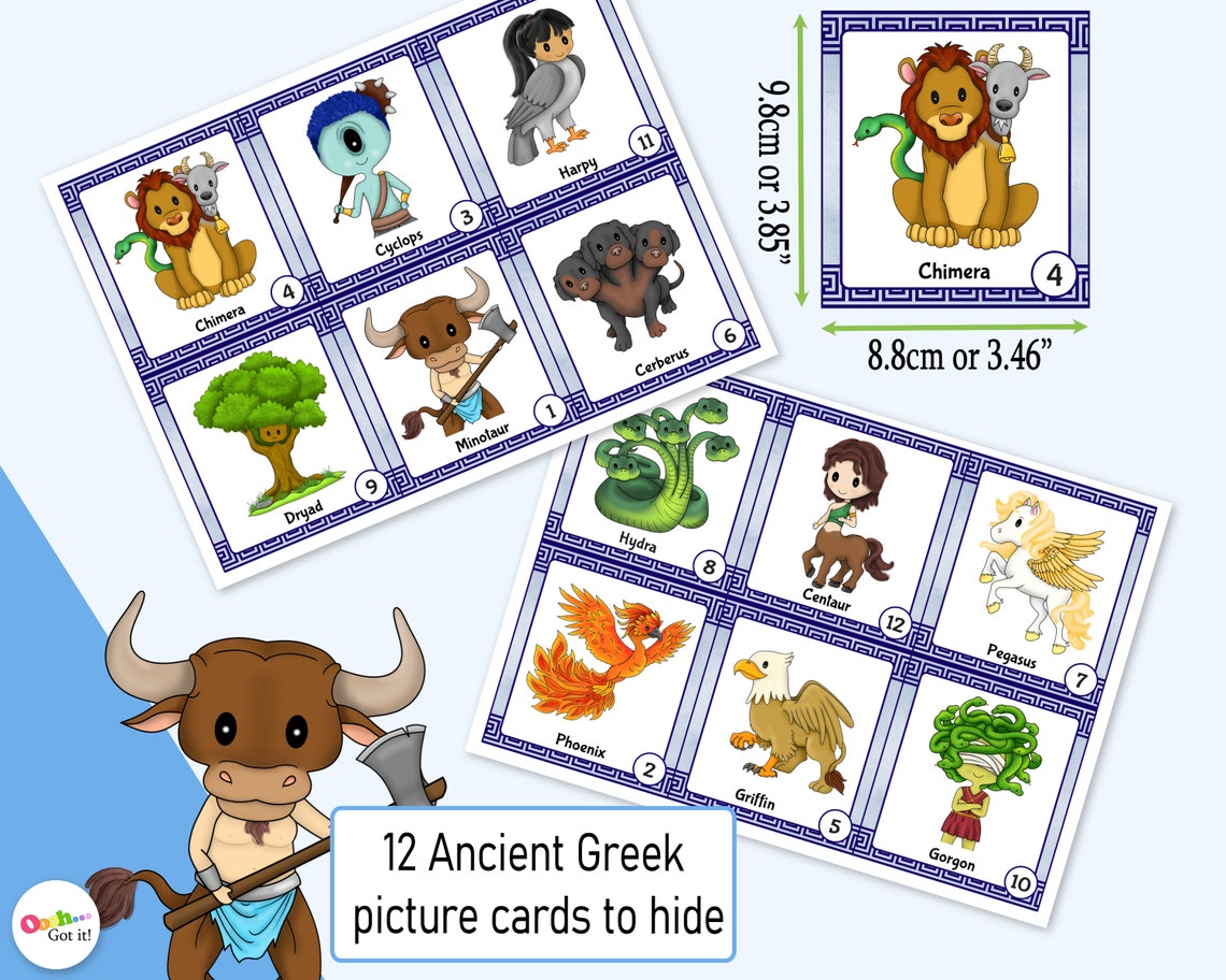 Greek Mythology Scavenger Hunt, a Printable Ancient Greece Picture Game ...