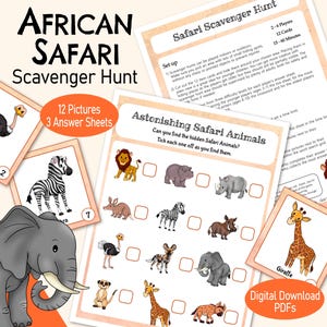 Safari Scavenger Hunt – A Printable African Wildlife Picture Game for ...