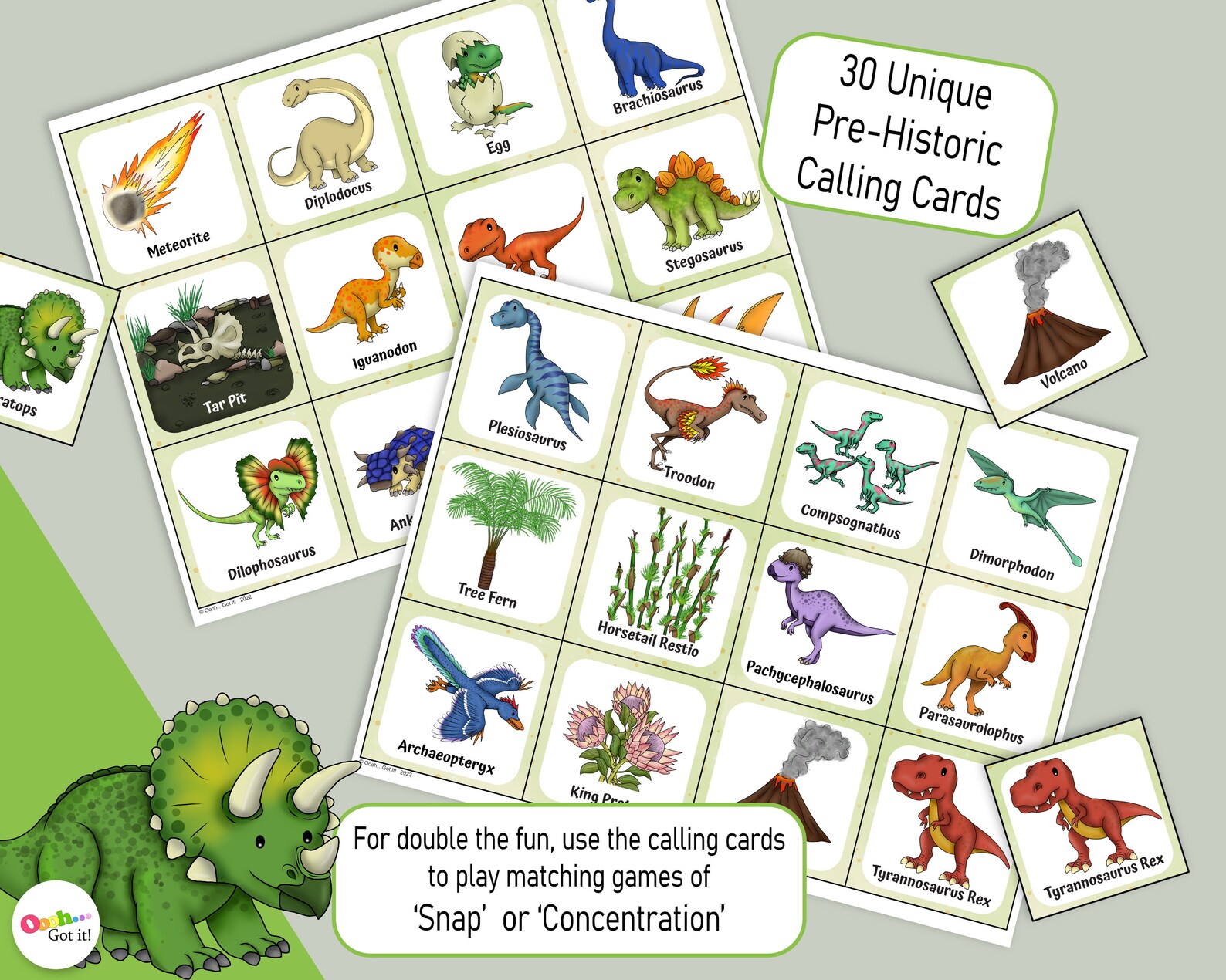 Dinosaur Bingo, Printable Jurassic 2nd Birthday Party Game, a T-rex ...