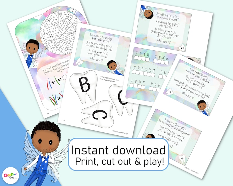 Tooth Fairy Treasure Hunt for Kids, Printable Scavenger Hunt Clues ...