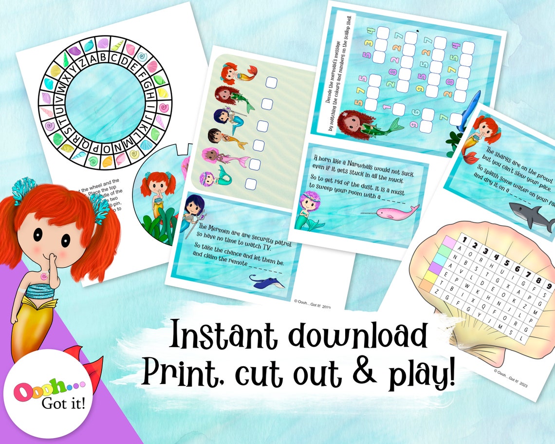 Mermaid Treasure Hunt. A Indoor Printable Kids Scavenger Hunt - Etsy