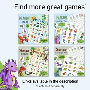 Dragon Memory Card Game, a Printable Fantasy Dragons & Knights Picture ...