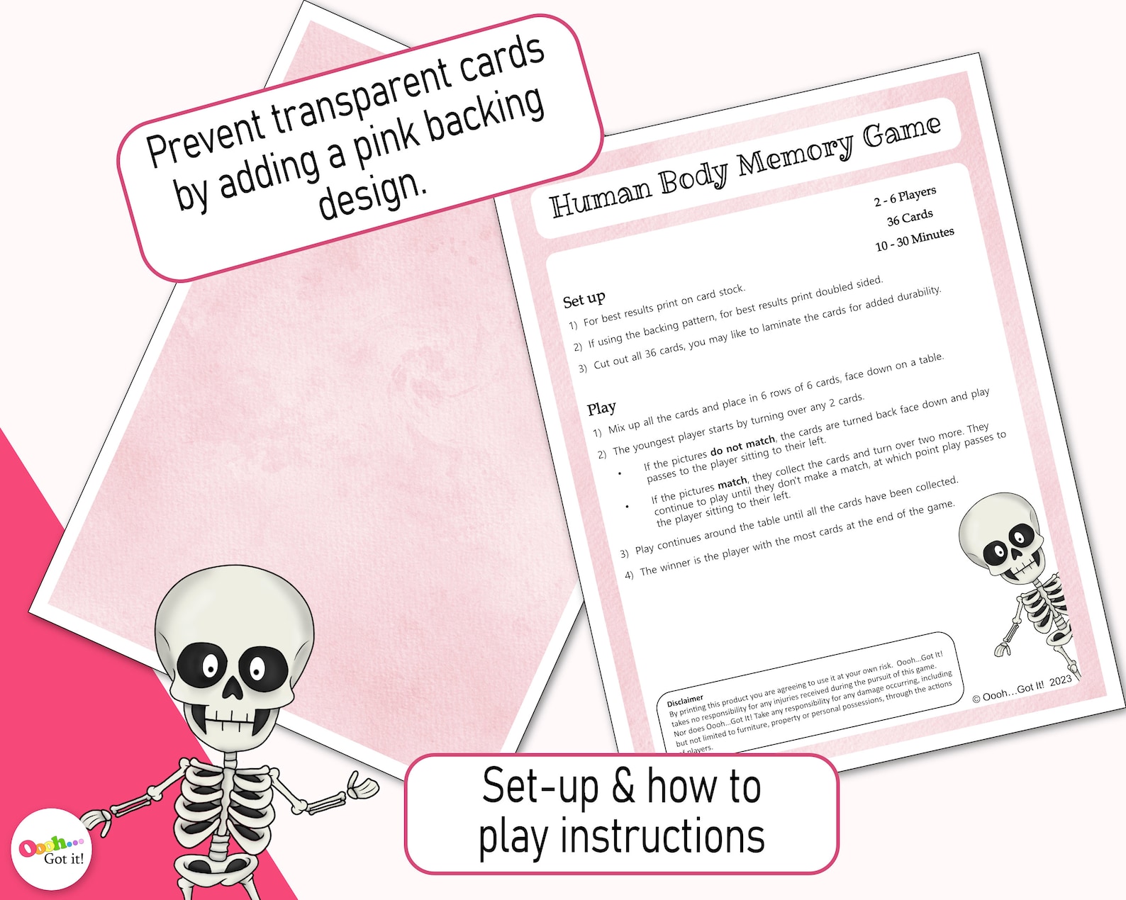 Human Body Memory Cards, a Printable Anatomy Game for Kids, a Preschool ...