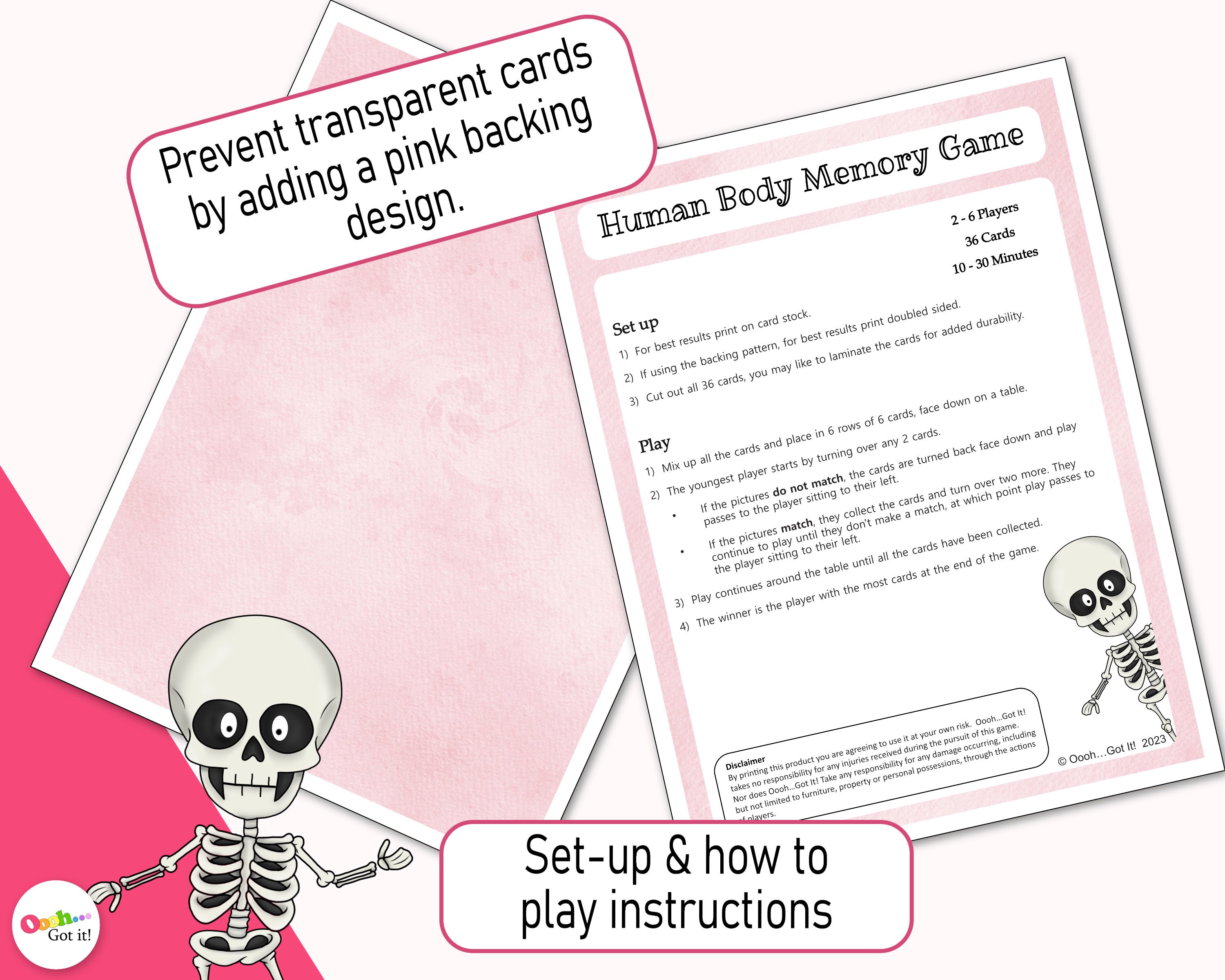 Human Body Memory Cards, a Printable Anatomy Game for Kids, a Preschool ...