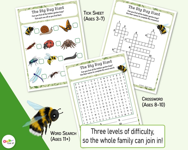 Bug Scavenger Hunt, a Printable Creepy Crawler Picture Matching Game ...