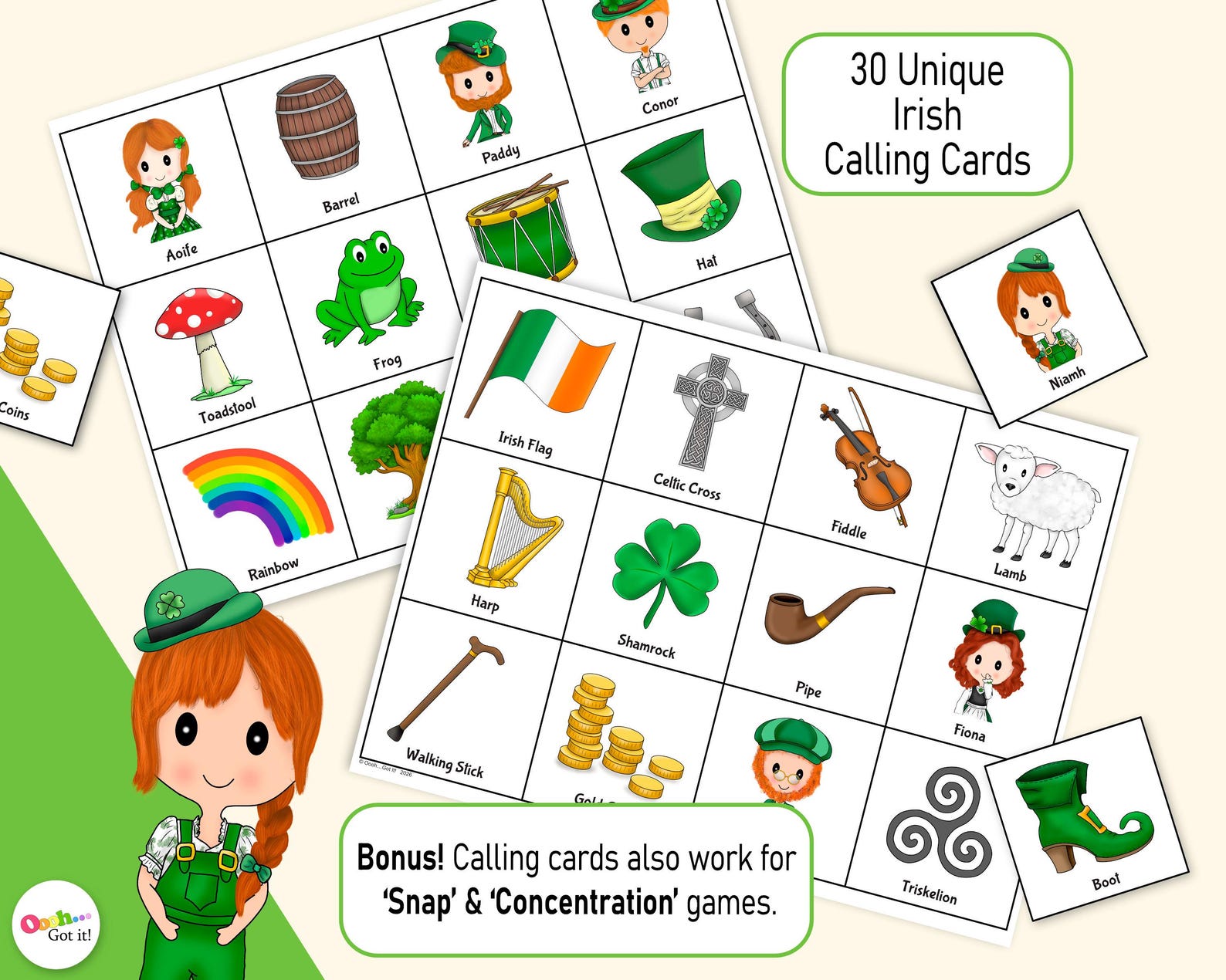 Leprechaun Bingo Game for Kids - 50 Unique Cards – St Patrick’s Day ...