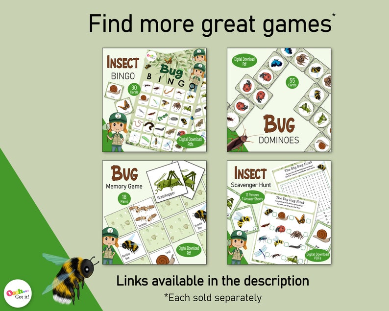 Bug Scavenger Hunt, a Printable Creepy Crawler Picture Matching Game ...