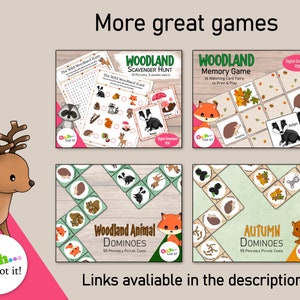 Woodland Animal Bingo Cards a Printable Autumn Forest Game - Etsy