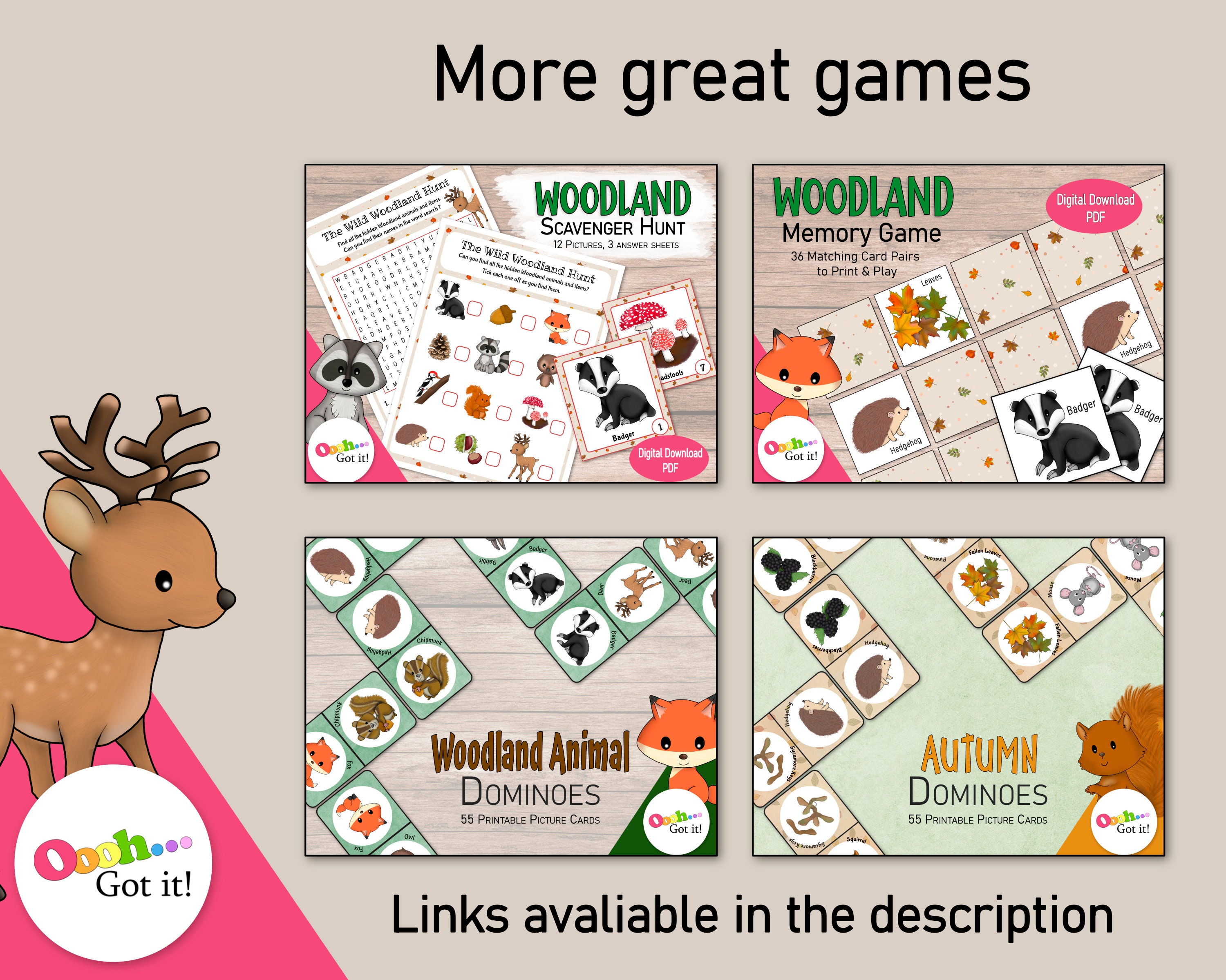 Woodland Animal Bingo Cards a Printable Autumn Forest Game - Etsy
