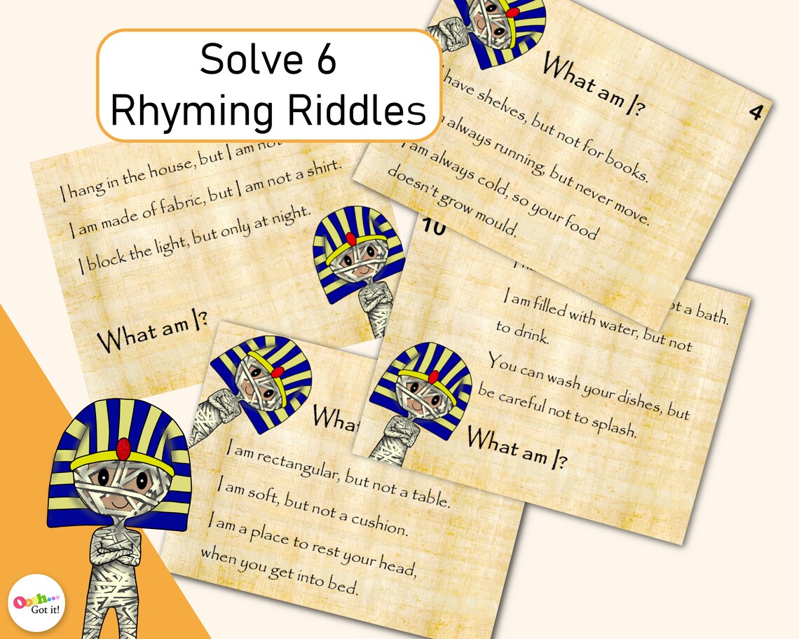 Ancient Egyptian Mummy Treasure Hunt, a Indoor Printable, Family ...