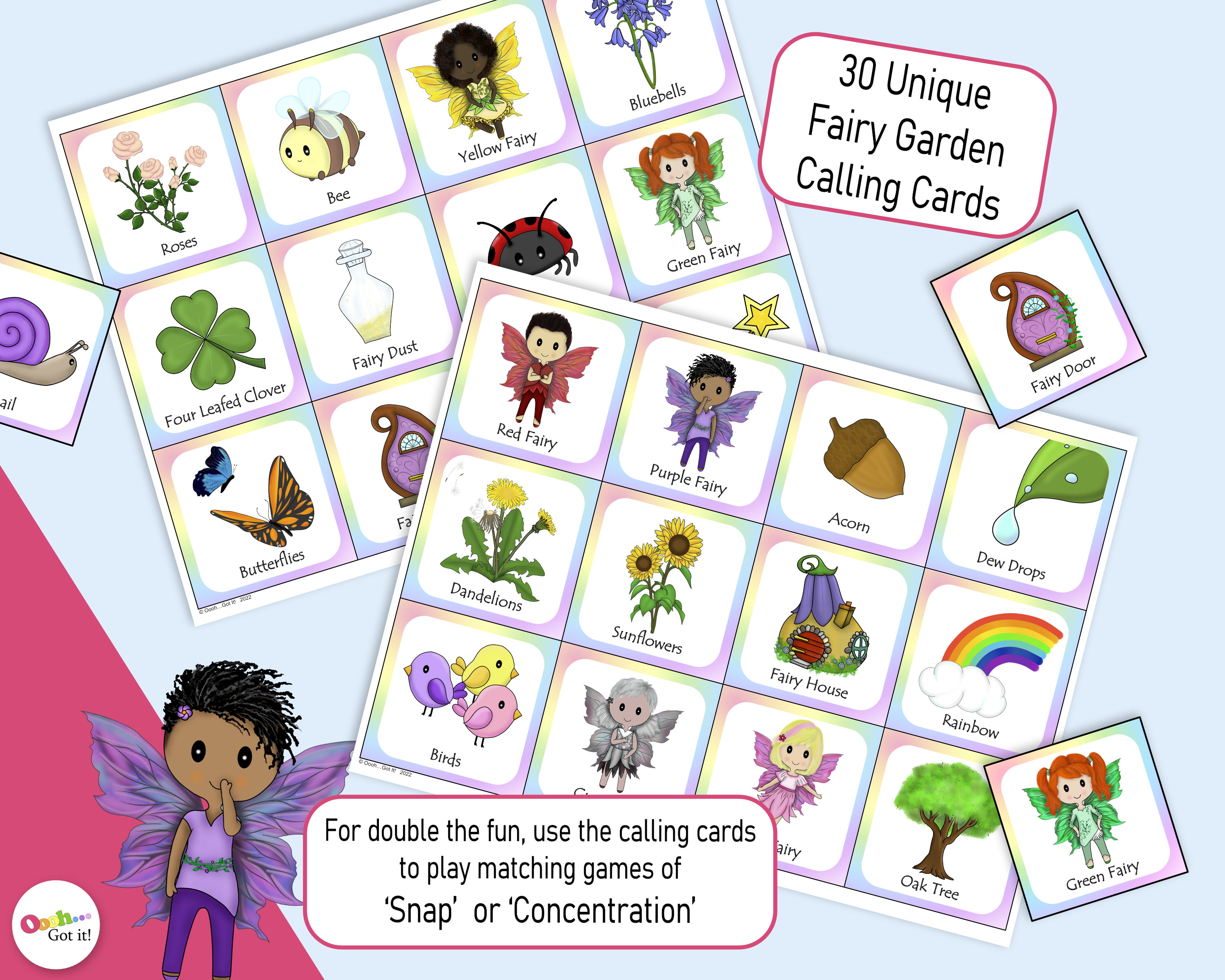 Fairy Bingo, a Printable Rainbow Kids Activity, Party Game for a Rainy ...