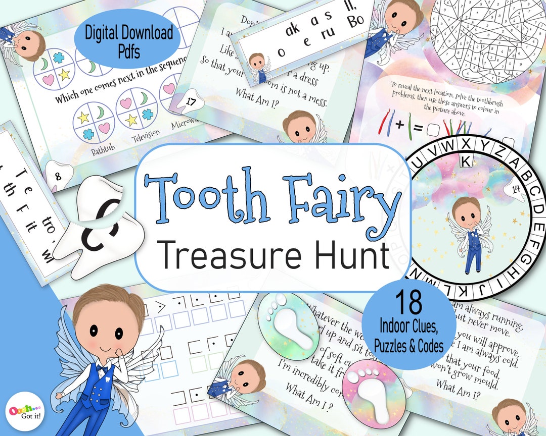 Tooth Fairy Treasure Hunt, a Printable Indoor, Lost Baby Teeth ...