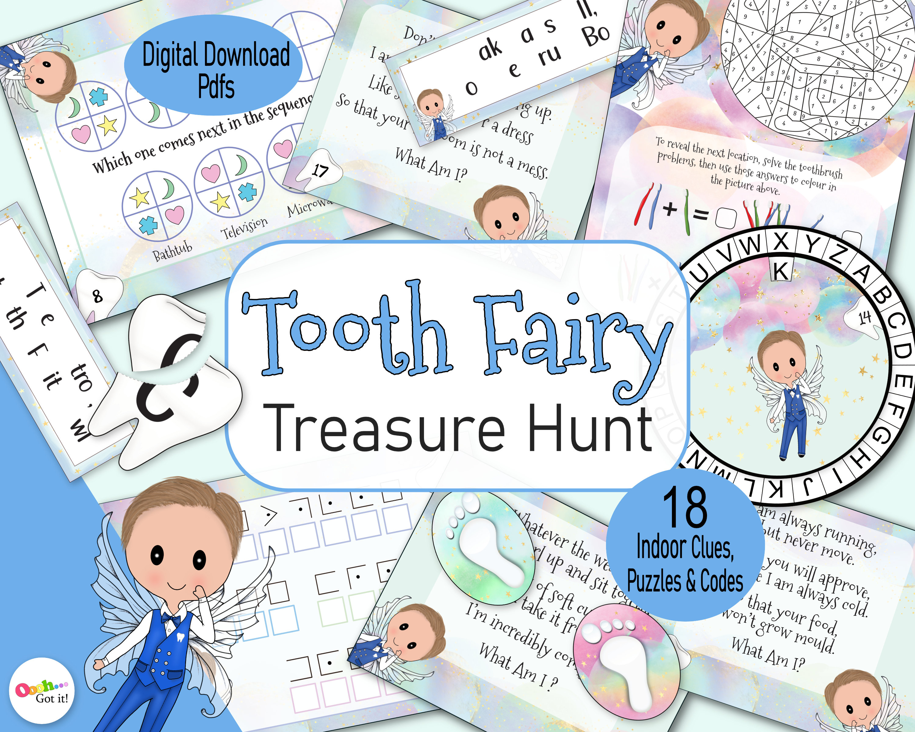 Tooth Fairy Treasure Hunt, a Printable Indoor, Lost Baby Teeth ...