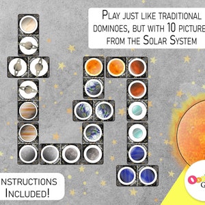 Solar System Dominoes a Printable Picture Matching Space | Etsy