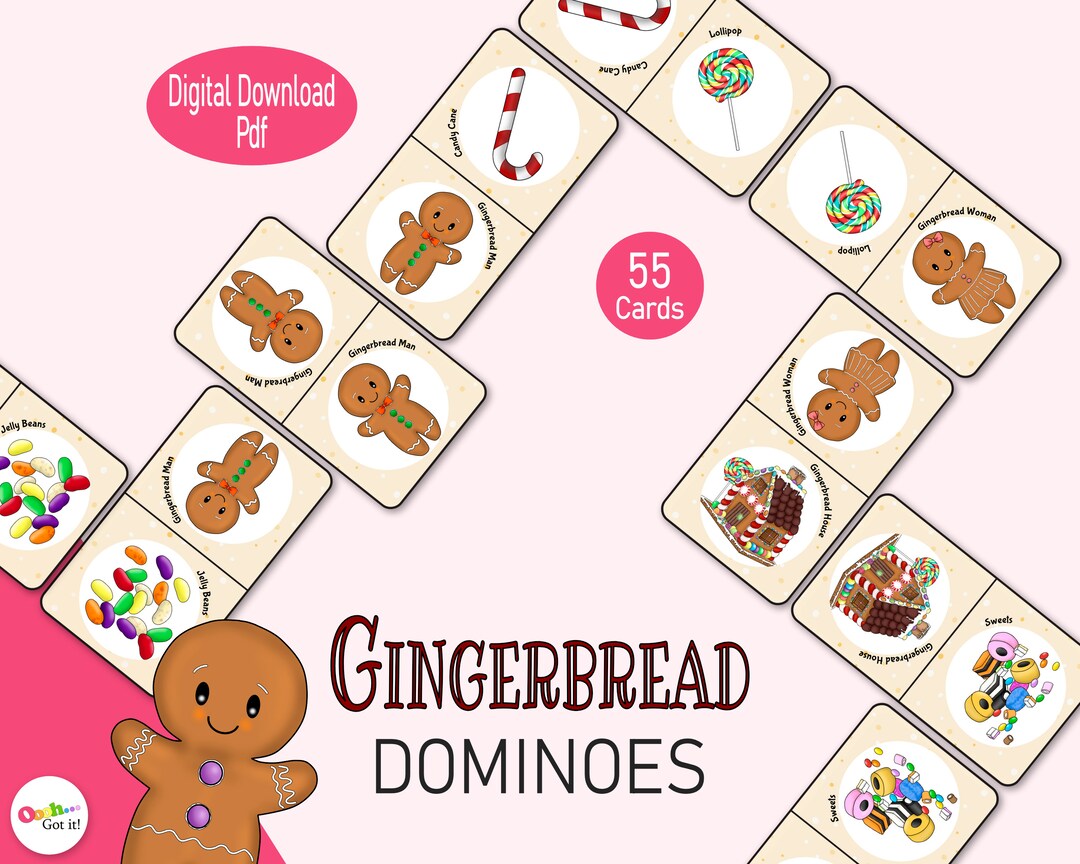Gingerbread Dominoes, a Printable Christmas Baking Game, for Kids ...