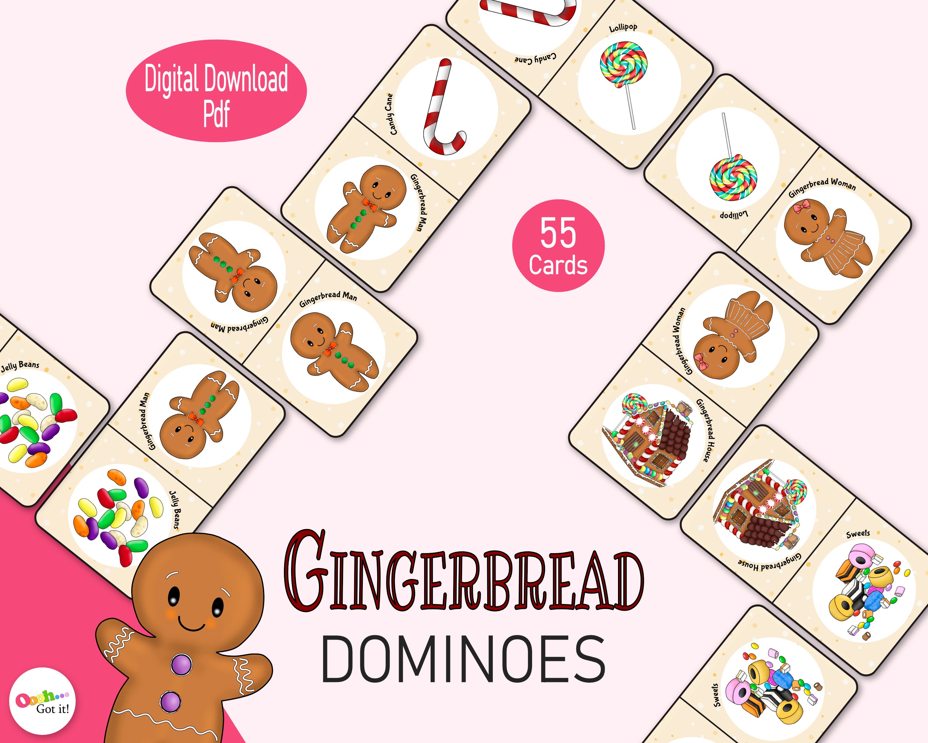 Gingerbread Dominoes, a Printable Christmas Baking Game, for Kids ...