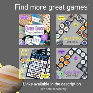 Solar System Dominoes, a Printable Picture Matching, Space Game for ...
