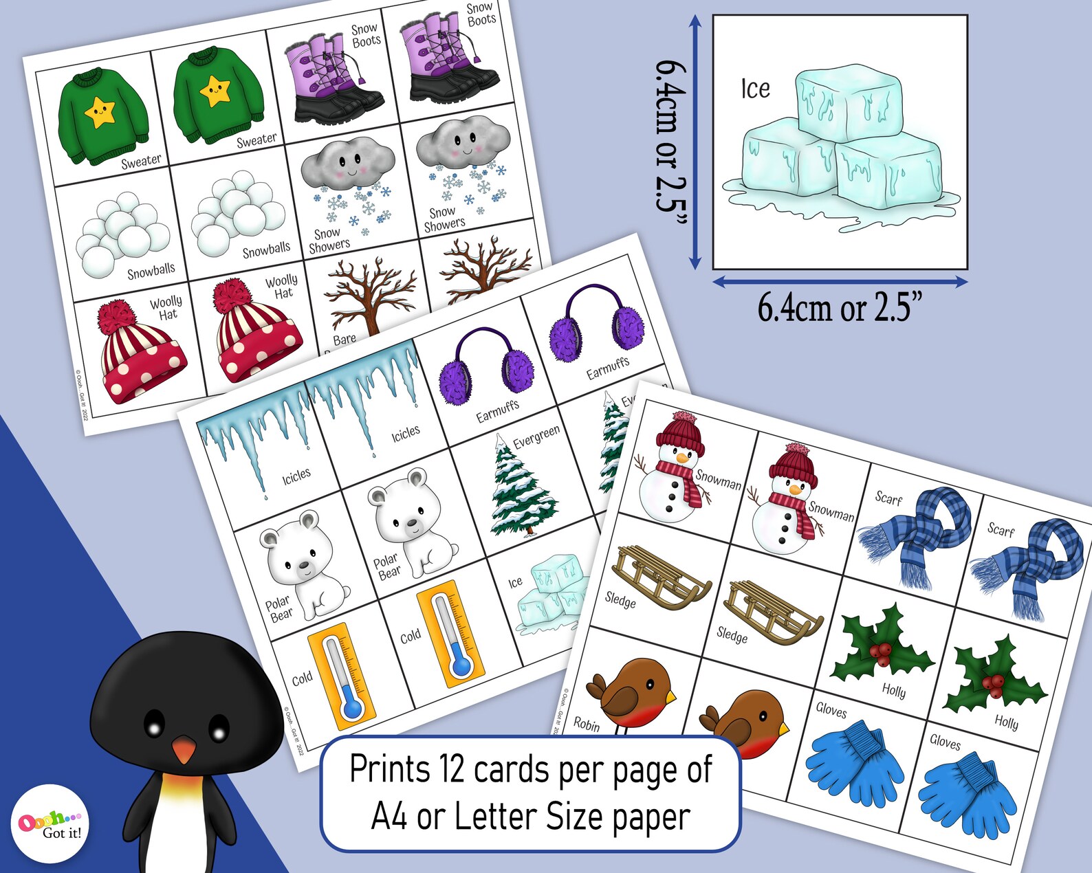 Winter Wonderland Memory Card Game: A Printable Picture Matching ...