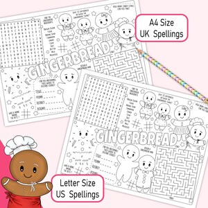 Gingerbread Man Activity Placemat, a Fun, Printable & Festive Coloring ...