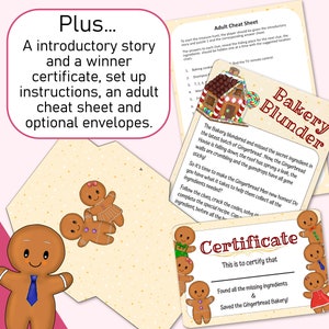 Gingerbread Man Treasure Hunt, a Cute Printable Kids Festive Baking ...