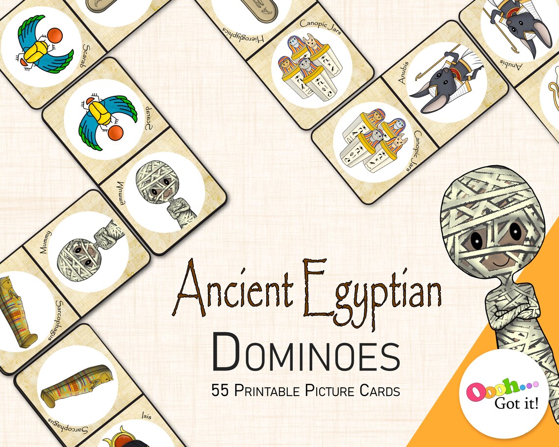 Ancient Egyptian Dominoes a Printable Mummy Party Favor - Etsy UK