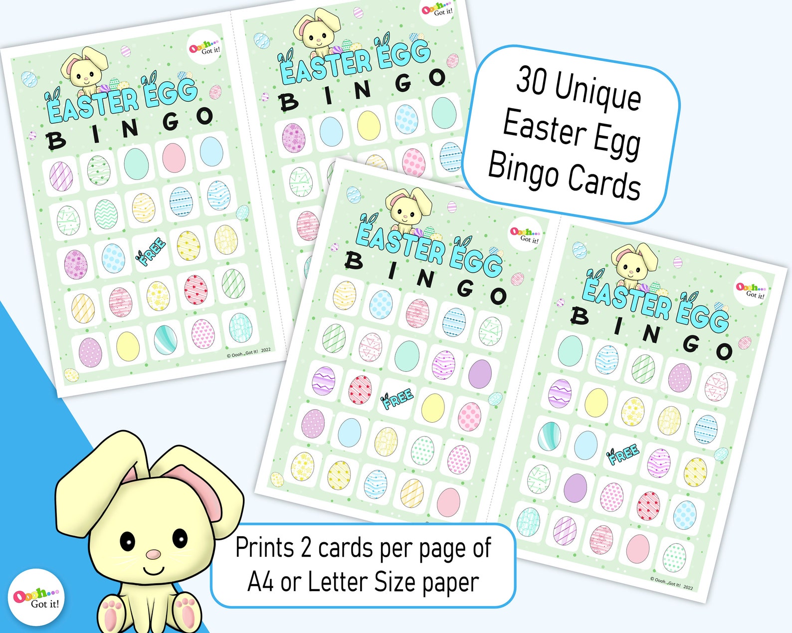 Easter Egg Bingo, a Printable Kids Activity, Spring Family Game, for a ...